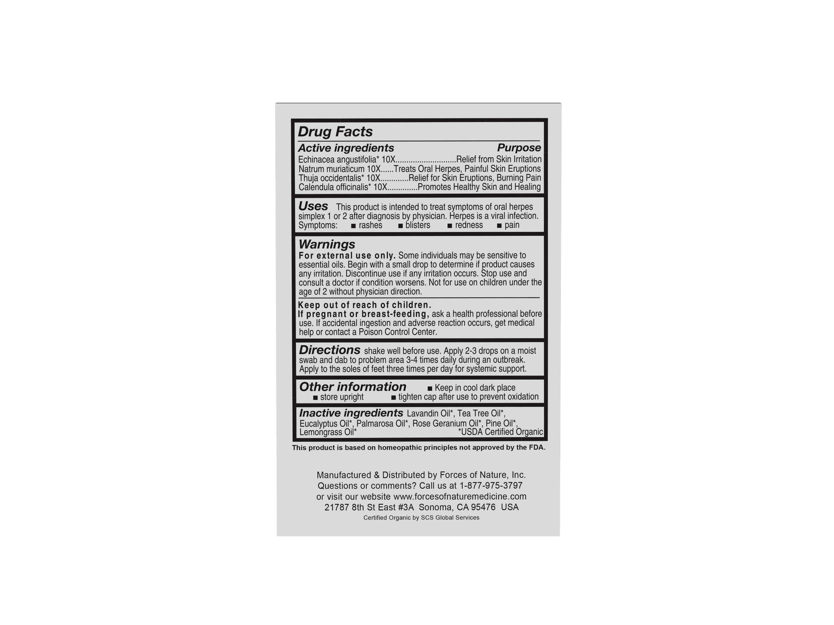 Natural Cold Sore Treatment | Extra Strength Oil – Forces of Nature ...